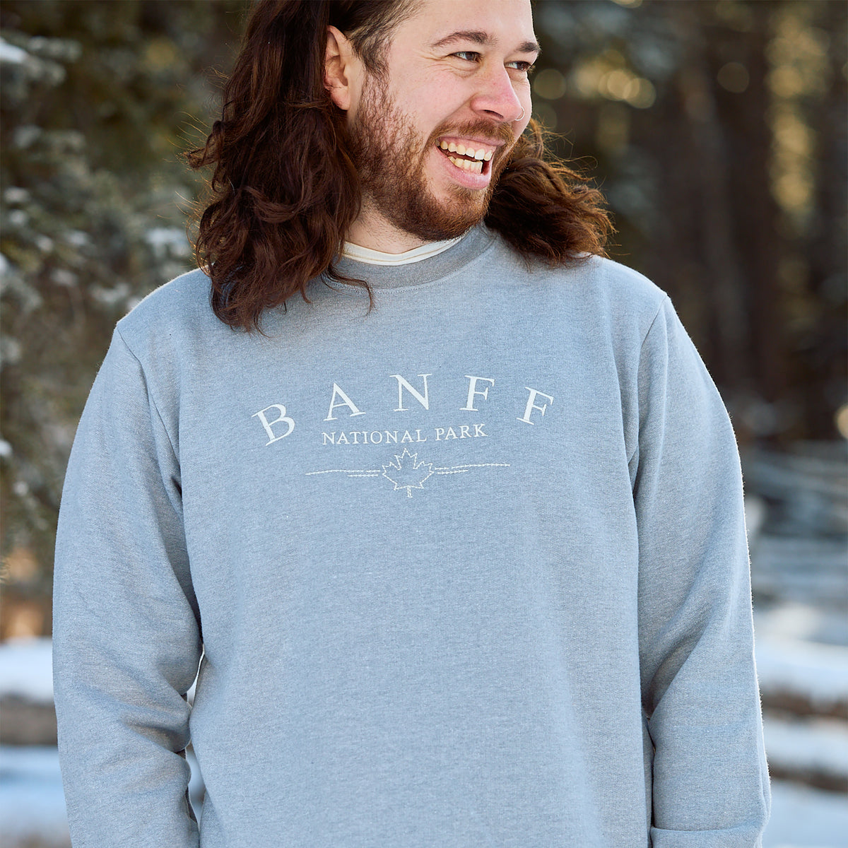 BANFF NATIONAL PARK MAPLE LEAF CREWNECK – Cool As A Moose Canada